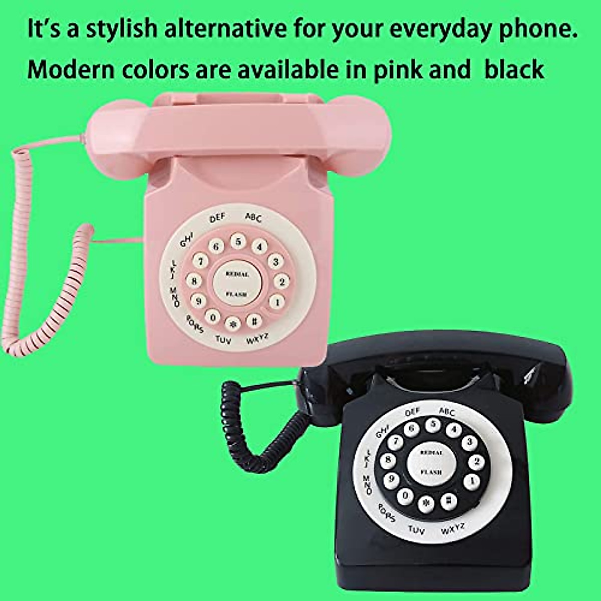 CHENJIEUS Vintage Phone,Rotary Retro Corded Landline Phone,landline ...
