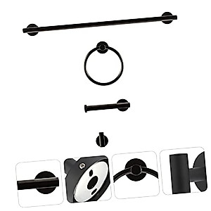 DOITOOL 4pcs Towel Rack Bath Towel Set Wall Mounted Towel Holder Bath Towel Hook Towel Organizer Hanger Paper Holders Towel Hanging Rack Wall-Mounted Towel Racks Toilet Roll Holder