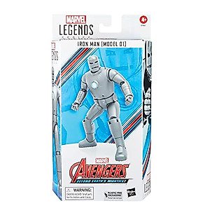 Marvel Legends Series Iron Man (Model 01) Avengers 60th Anniversary Collectible 6-Inch Action Figure, 6 Accessories
