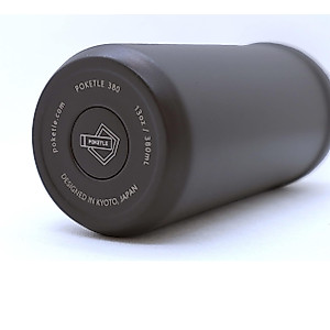 Poketle Personal Insulated Bottle, 380ml, Stainless Steel Tumbler, Lightweight, Good for Hot and Cold Drinks, Charcoal Gray