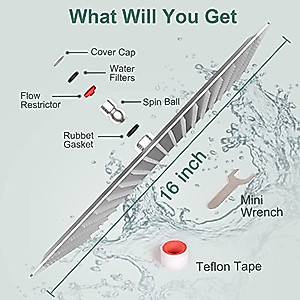 Vonvan 𝟭𝟲'' Rain Shower Head, California Compliant 1.8 GPM Shower Heads High Pressure, Large Brushed Nickel Square Shower Head, Easy Install Rainfall Shower Head with Anti-Clogging Silicone Nozzles