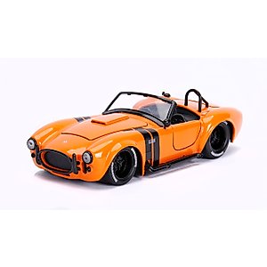 Jada 1965 Shelby Cobra 427 S/C Orange with Black Stripes Bigtime Muscle 1/24 Die-cast Model Car 30531, Yellow