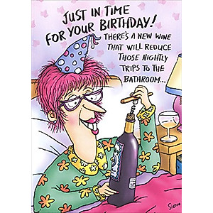 Wine in Bed Funny Birthday Card