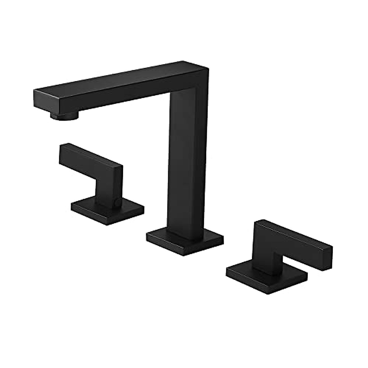 RUMOSE 8 inch Widespread Matte Black Bathroom Faucets for Sink 3 Hole Brass 2 Handle Lavatory Square Faucet Modern rv Bathroom Faucets