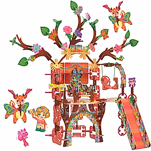 PINXIES Fairy Treehouse | Build-Your-Own Magical Forest Play Set, Kids 3D Puzzle Toy - STEM Girl Toys Ages 6-7 and Up