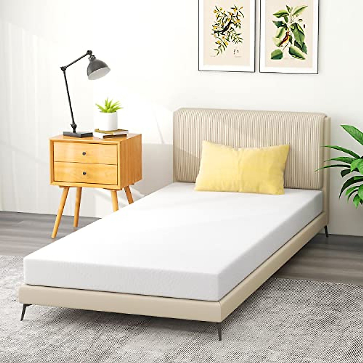 wOod-it Twin Mattress, 6 inch Twin Size Memory Foam Mattresses in a Box Cooling Gel Mattress for Kids Bunk Trundle Bed Daybed, Medium Firm(2 Pack)