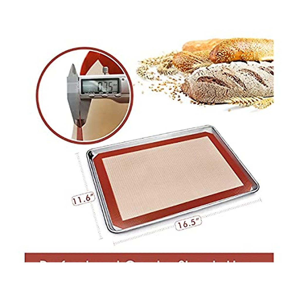 Silicone Baking Mat with Baking tart rings set of 5,Stainless Steel tart ring, Heat-resistant nonstick tart ring, muffin rings, molds and cake.