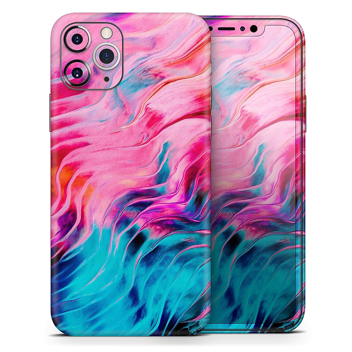 Design Skinz Liquid Abstract Paint V66 Protective Vinyl Decal Wrap Skin Cover Compatible with The Apple iPhone 11 Pro Max (Screen Trim & Back Glass Skin)