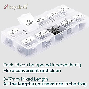1000 Pcs Premade Fans Eyelash Extensions 3D - 8D 8-15mm Mixed 10 Length Premade Lash Fans Promade Fans Thin Base Pre Made Fans Lash Extensions Loose Fans Promades Eyelash Fans (8D 0.07 C 8-15 Mix)