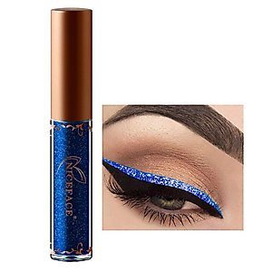 12 Colors Glitter Diamond Eyeliner Liquid Shining Metallic Eyeliner Eye Makeup (Blue#01)