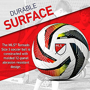Franklin Sports MLS Tornado - Official Size 5 - Soft Cover - Weight Soccer Ball - Air Pump Included
