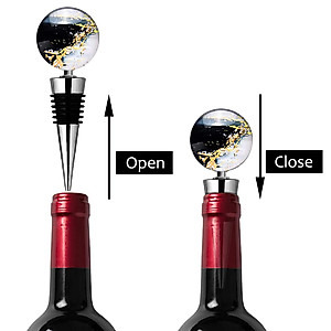 Soleebee 3 Pack Decorative Wine Stoppers, Wine Bottle Stopper with Beautiful Art Glass，Beverage Bottle Stoppers For Gifts, Bar, Holiday Party, Wedding (Style J)