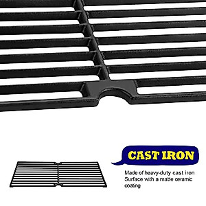 GGC Grill Grates Replacement for Brinkmann 810-8410-F, 810-2410-S, 810-2511-S, 810-2512-S, 810-8411-5, 810-9415-W and Others, 3 PCS Porcelain Coated Cast Iron Cooking Grate(17 3/4" x 8 15/16")