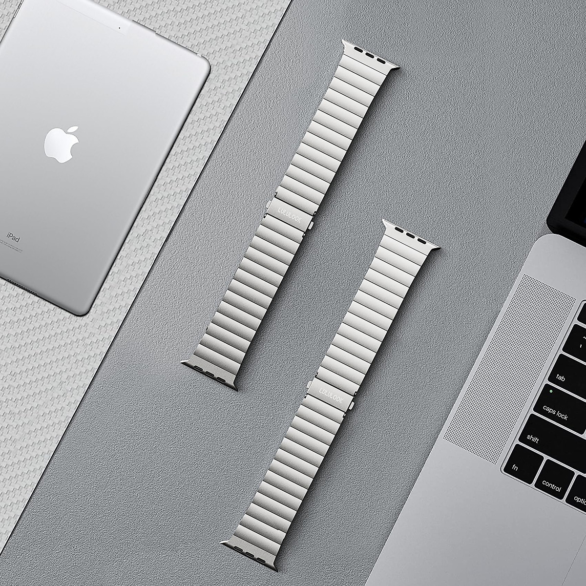 LULULOOK Band for Apple Watch Ultra/Ultra2, Titanium Band for iWatch 49MM [DLC-Scratch Resistant Process]- Titanium Color for Big Wrist