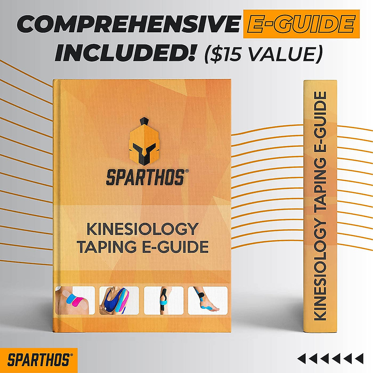 Sparthos Kinesiology Tape [Wild Pink - 16.4ft Uncut Roll] x Ice Packs for Injuries [Size Medium + Cover]