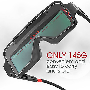 Leumoi 2 Pieces Welding Glasses Auto Darkening Welding Goggles Solar Powered 2 Sensors Safety Automatic Dimming PC Welders Goggles for Eye Protection TIG MIG MMA Plasma Cutting