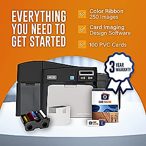 Bodno Fargo DTC4250e Dual Sided ID Card Printer & Complete Supplies Package ID Software - Bronze Edition