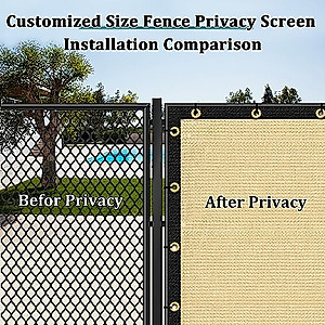 Shade&Beyond 4' x 25' Privacy Screen Fence Sand Heavy Duty 170 GSM Sand Fencing Mesh Shade Net Cover for Wall Garden Yard Backyard Indoor Outdoor Home Decoration FR04-F, Sand