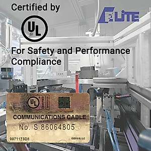 Elite Cat6e Plenum Cable 600MHz, 1000ft, 23AWG, UTP, Solid Pure Copper, UL Listed, UL-LP Certification, High Performance PoE, w/Spline-Noise Reducing, Easy Pull - Reelex II Box, Bulk Ethernet, White