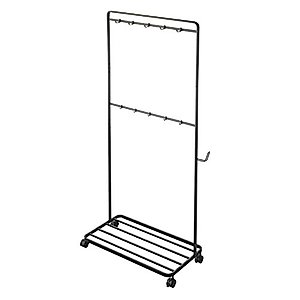 Yamazaki Home Tower Rolling Supplies Rack closet storage and organization systems, One Size, Black
