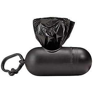 Amazon Basics Unscented Standard Dog Poop Bags with Dispenser and Leash Clip, 13 x 9 Inches, Black - 20 Rolls (300 Bags)