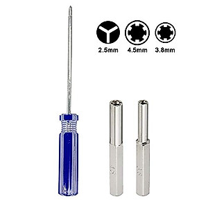 WEPUSEN Security Tri-wing Y Trigram Screwdriver 3.8mm 4.5mm Nut Bits for Nintendo NES SNES N64 Wii NDS, Gamecube, Gameboy Advance Sega Game Gear Tool Kit