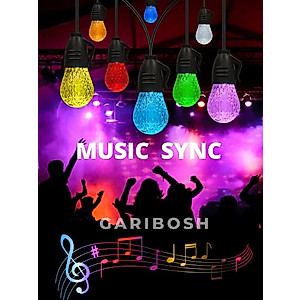 Outdoor String Lights 49ft, Led Lights, Patio Lights, Remote and App, String Lights for Outside, Deck Decorations, Outdoor Lights Lighting & Ceiling Fans House Decor Garden Lights Backyard Lights