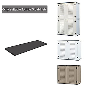 KINYING Metal Laminate Shelving for 26 Cu.ft Horizontal Storage Shed, One Shelf to Hold 44 lbs, 46 in * 13 in, One Piece in The Package with 4 Screws, 11LBS