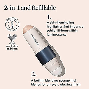 trestique Highlight Stick, Illuminator Makeup For Face, Highlighter Makeup Stick, Face Highlighter Bronzer Makeup - Refillable