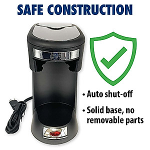 Café Valet Single Serve Coffee Maker, Brews 10 Ounces of Coffee or Hot Water, Compatible Coffee Packs