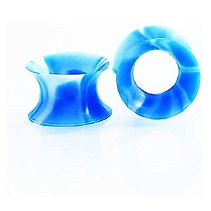 HISHION 22pcs Soft Silicone Tunnels Plugs Ear Gauges 2G-16mm Double Flared Mix Colors Expander Set for Women Men Body Piercing Jewelry(0G(8mm))