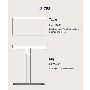 FLEXISPOT 55" White Electric Standing Desk with Drawers, Quick Assembly Home Office Sit Stand Desk with Storage, USB Charging, Computer Desk for Home Office (White Top + Adjustable Frame, Comhar)