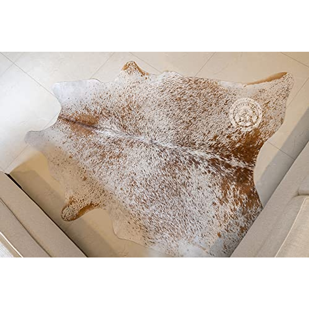 Genuine Salt and Pepper Brown and White Cowhide Rug 6 x 7 ft. 180 x 210 cm