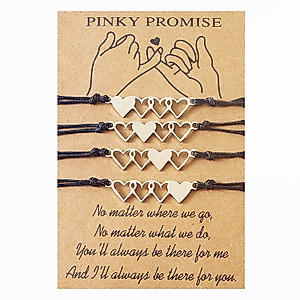 Handmade Pinky Promise Bracelets, Mother Daughter Bracelets String Bracelet Wrap for Friendship Sister Couples Bracelet Inspirational Jewelry Daughter Gifts from Mom