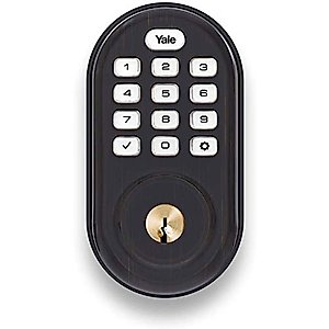 Yale Security Inc. YRD-210-HA-0BP Yale Push Button Electronic Deadbolt with ZigBee (Works with Echo Plus, Samsung SmartThings, Wink and More) in Oil Rubbed Bronze