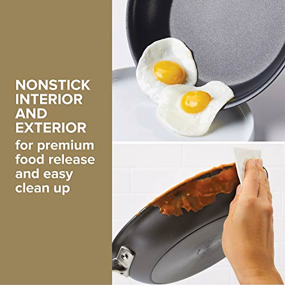 Anolon Advanced Hard Anodized Nonstick Saute Square Fry Pan with Helper Handle, 4 Quart, Graphite Gray,83862
