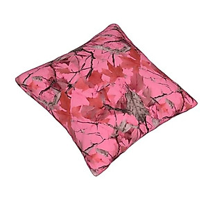 RLDOBOFE Pink Leaves Camo Printed Pillow Covers Soft Throw Pillow Covers Cushion Pillow Covers Square Pillowcases Decorative Cushion Case for Sofa Couch