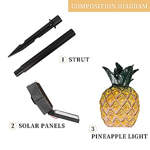 Garden Decor Solar Stake Lights,2 Pack Pineapple Stake Waterproof Landscape Lights,for Villa Garden Yard Lawn Patio House Park Garden Yard Pathway Outdoor Decor