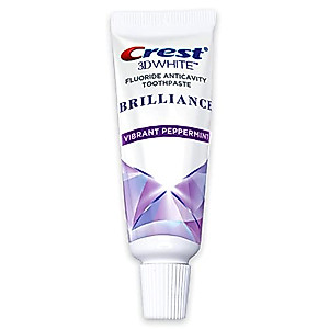 Crest 3D White Brilliance Toothpaste, Vibrant Peppermint, Travel Size 0.85 oz (24g) - Pack of 10
