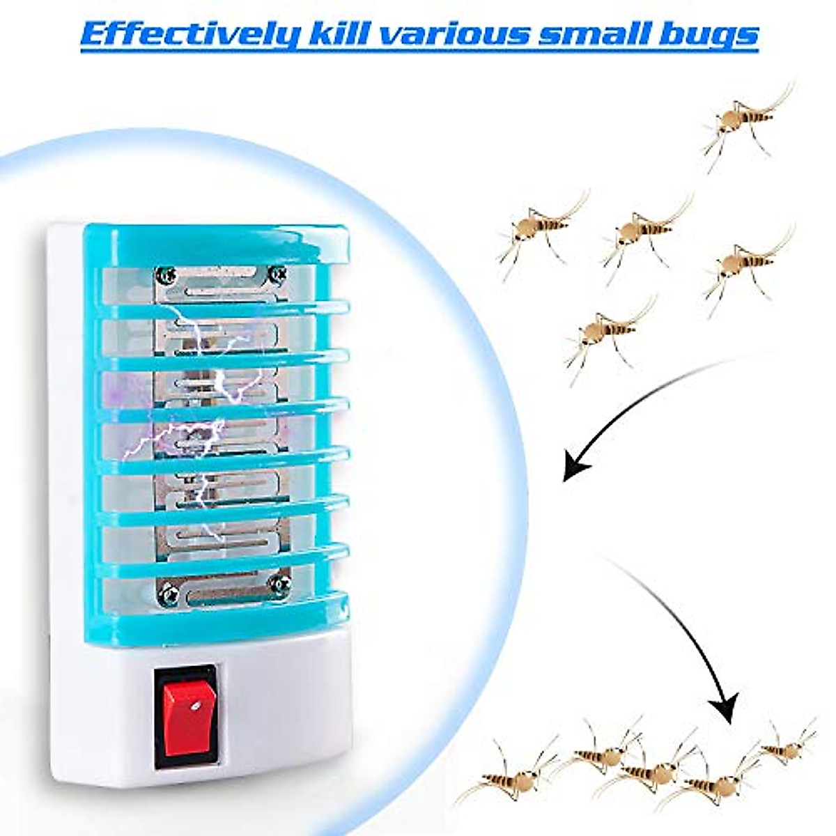 Bug Zapper, Fruit Flies Trap, Electric Mosquito & Fly Zappers/Killer - Insect Attractant Trap Powerful Little Gnats, Hangable Mosquito Lamp for Home, Indoor, Outdoor, Patio (Blue)