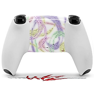 WraptorSkinz Skin Wrap compatible with Sony PS5 DualSense Controller Neon Swoosh on White (CONTROLLER NOT INCLUDED)