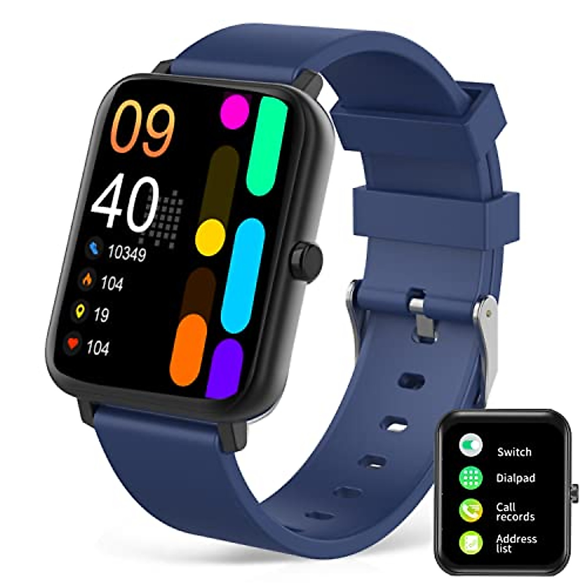 FACOI Smart Watch for Mens Women - Android Smart Watch for Android Phones iPhone Compatible with Call Receive/Dial, Activity Tracker with Waterproof Heart Rate Sleep Monitor Pedometer