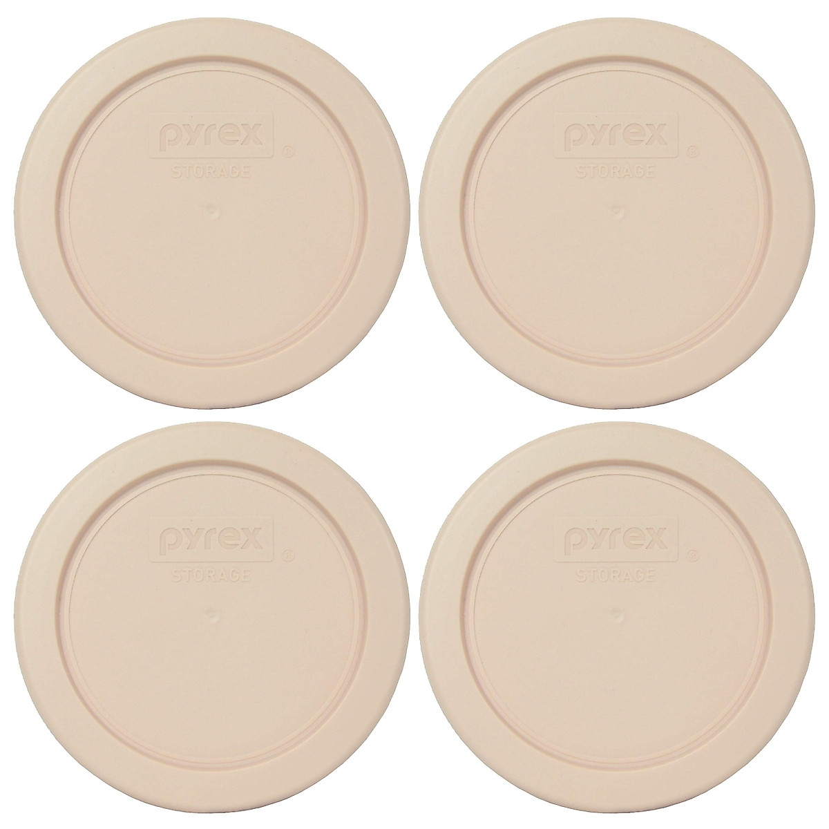 Pyrex 7202-PC Blush Round Plastic Food Storage Lid, Made in USA - 4 Pack