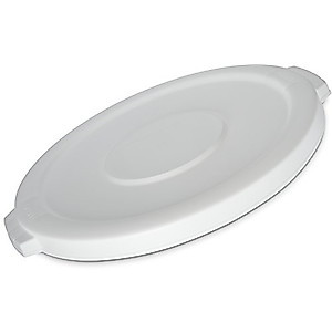 Carlisle FoodService Products 34101102 Bronco Round Waste Bin Food Container Lid, 10 Gallon, White
