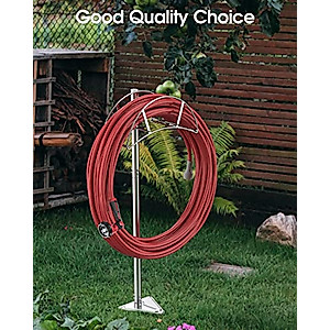 Stainless Steel Hose Holder, Meykwod Garden Hose Holder Freestanding, Water Hose Holders for Outside, In ground Heavy Duty Hose Organizer Outdoor, Hose Rack for Outside Yard