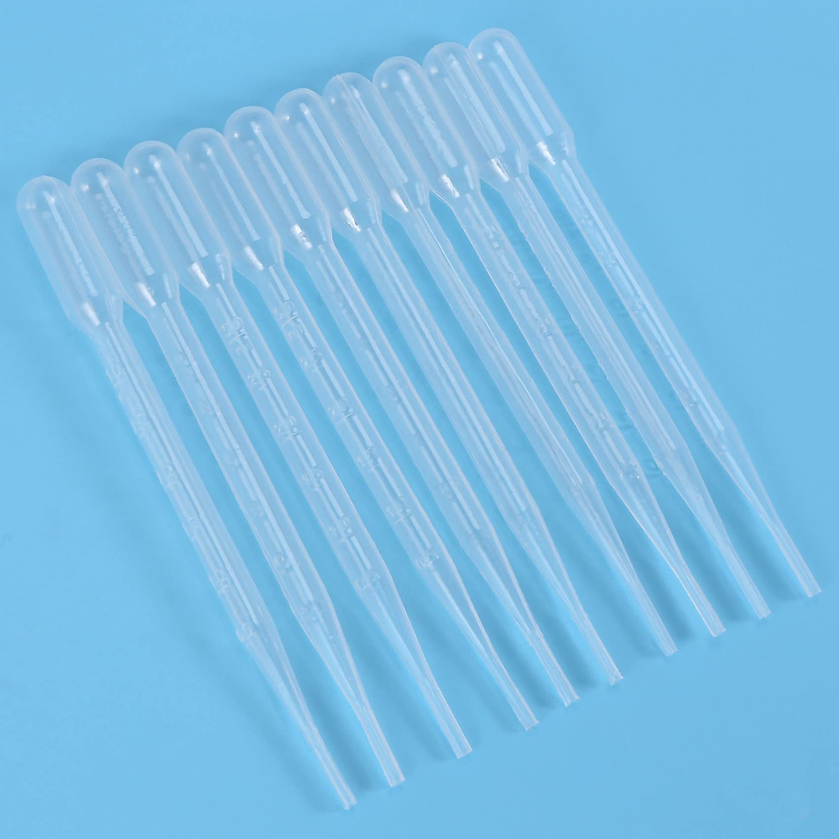 Srutueo 10pcs 3ML Disposable Plastic Eye Dropper Set Transfer Graduated Pipettes