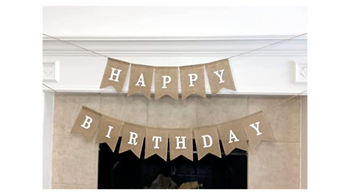 Shimmer Anna Shine Reusable Burlap Birthday Banner | Rustic Party Decor