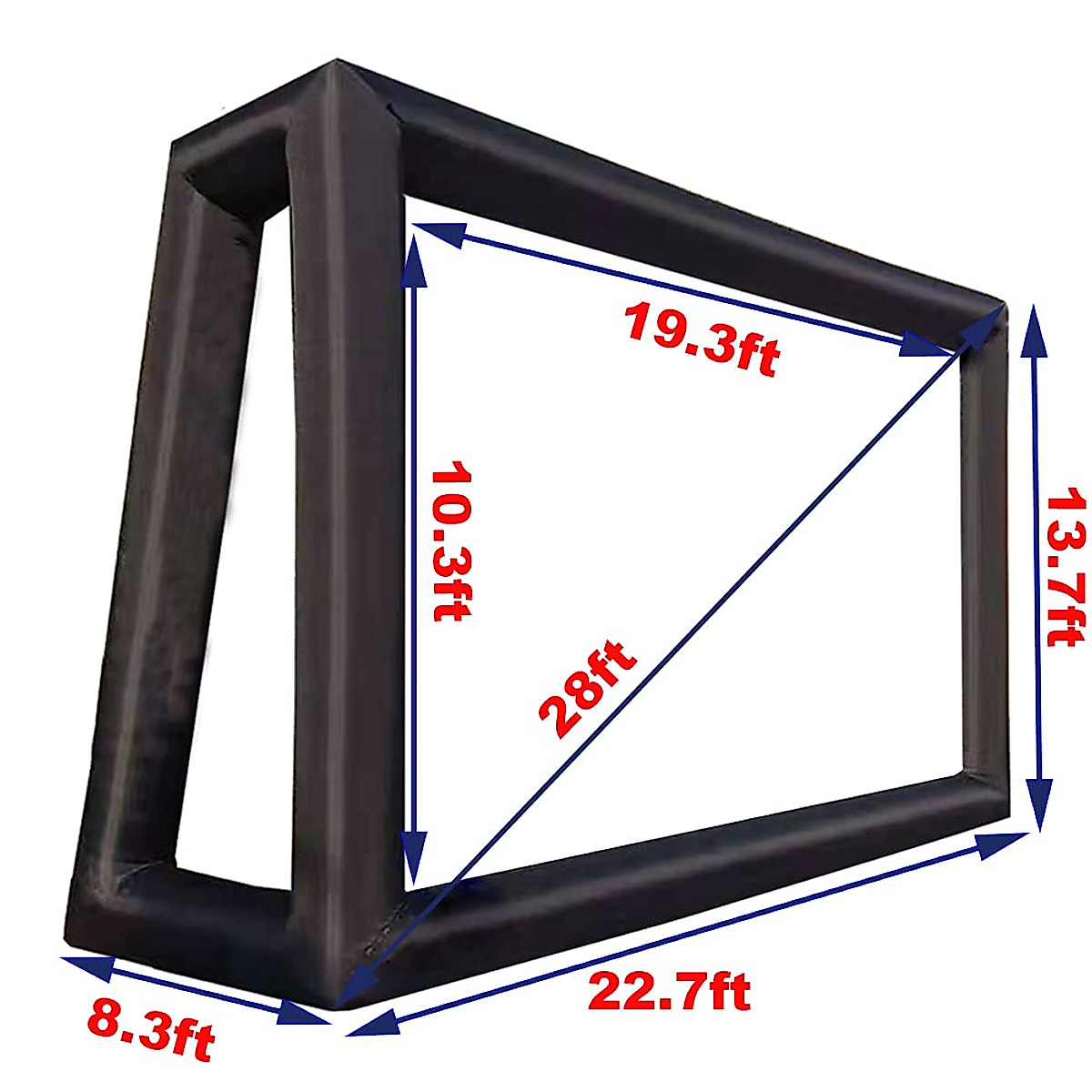 28 ft Inflatable Movie Screen Outdoor Incl Blower - Front and Rear Projection - Portable Blow Up Projector Screen for School, Churches, Grand Parties, Backyard Pool Fun