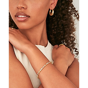 PAVOI 14K Gold Plated Brownish Multi Colored Cubic Zirconia Tennis Bracelet | Yellow Gold Bracelets for Women | 7 Inches