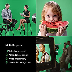 LS Photography 10 x 20 feet Green Photography Screen for Chromakey, Backdrop Muslin Background, Premium Higher Density Fabric Than Market Standard, Soft Texture Seamless, Video Streaming, LNAPL20G